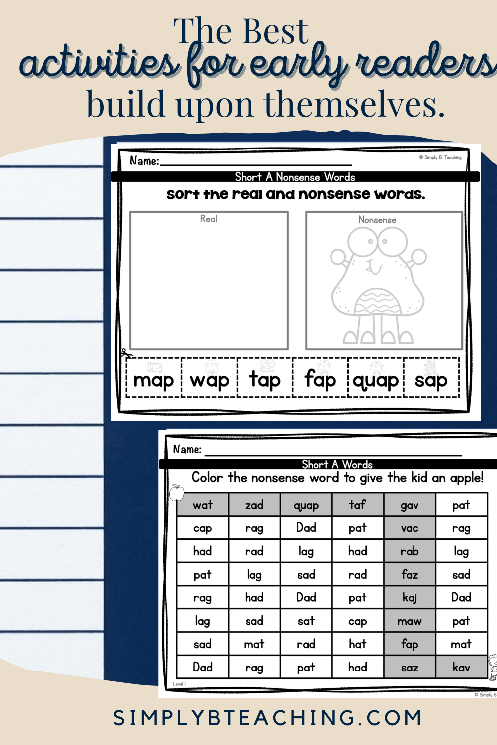 Qualities of effective Activities for Early Readers - Simply B Teaching