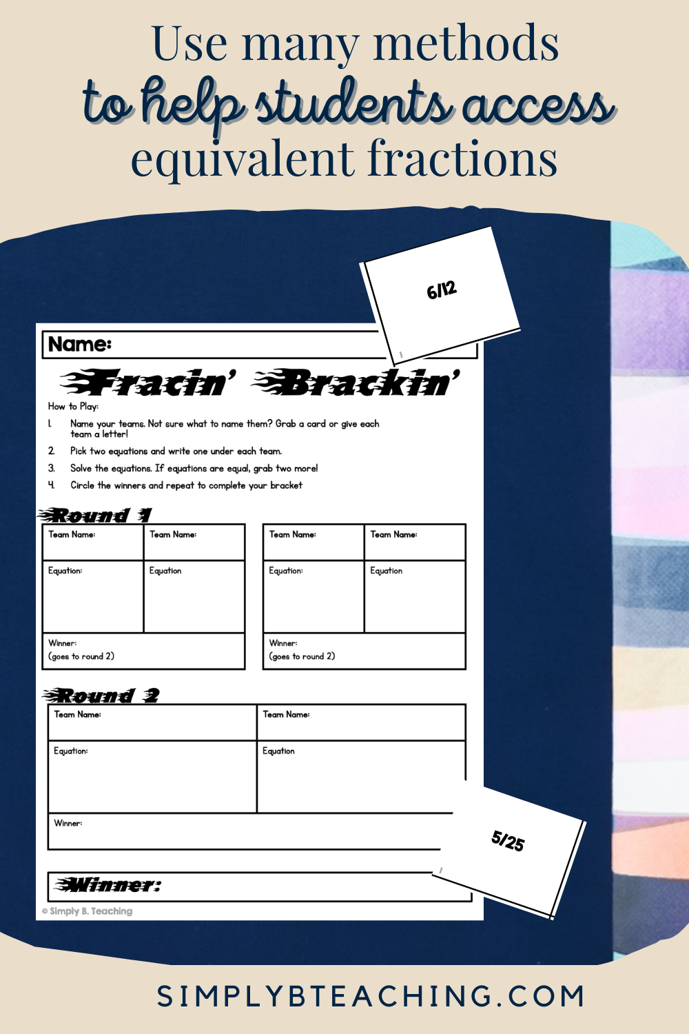 The Best Game to Teach Equivalent Fractions - Simply B Teaching