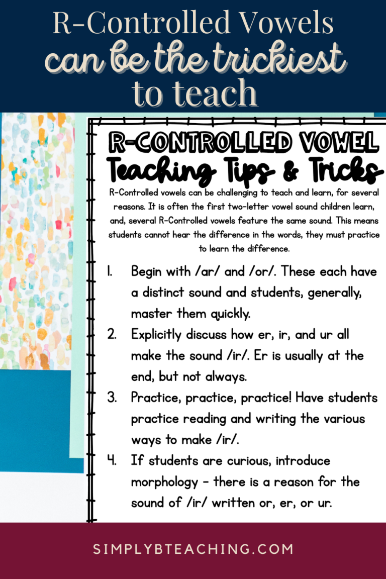 7 Creative Ways to Practice R-Controlled Vowels - Simply B Teaching